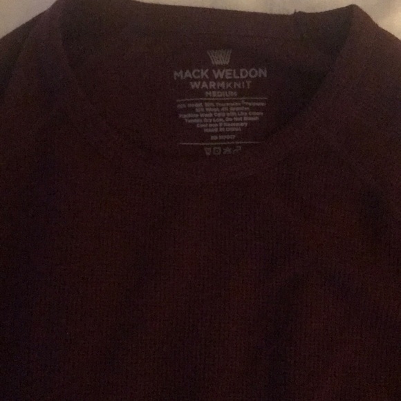 Mack Weldon | Shirts | Mack Weldon Burgundy Long Sleeve Waffle Knit ...
